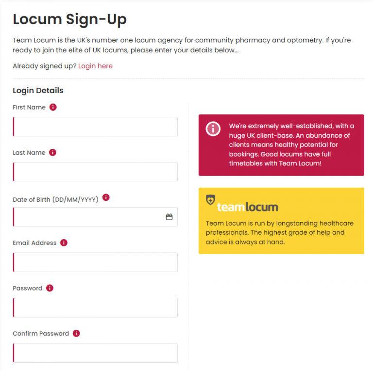 Team Locum Registration Guide